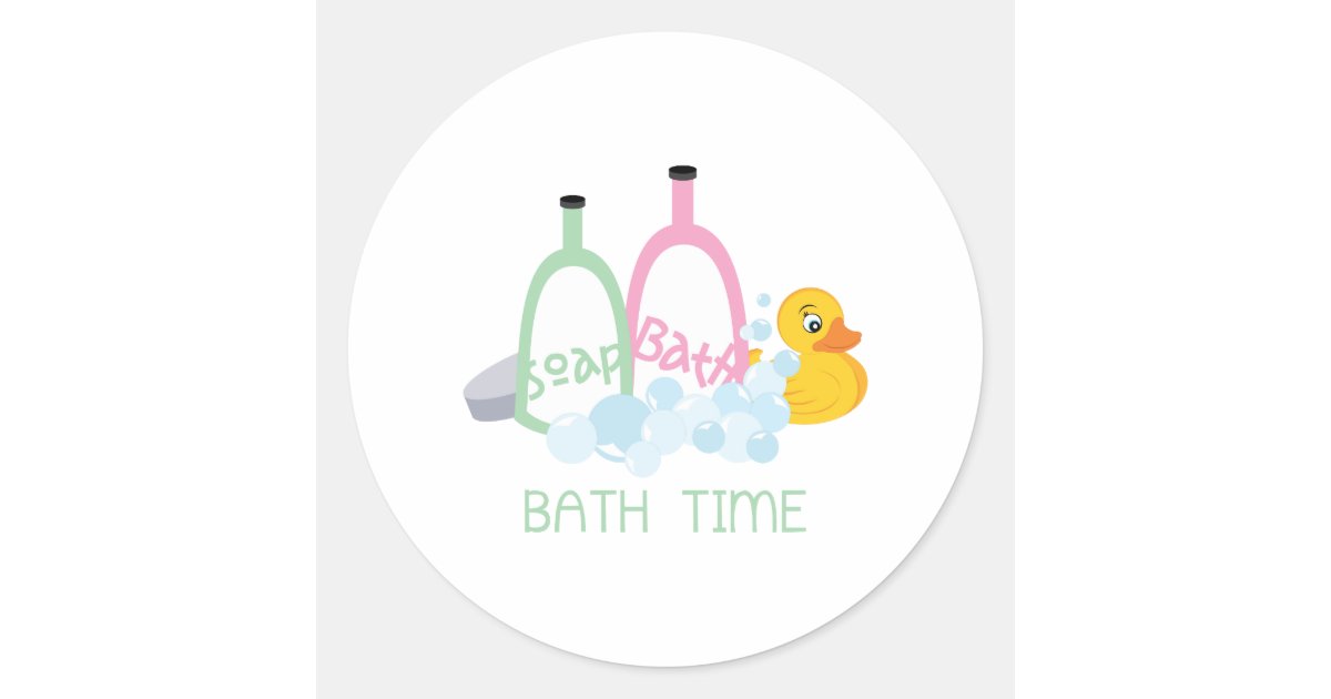 Bath Time Classic Round Sticker | Zazzle
