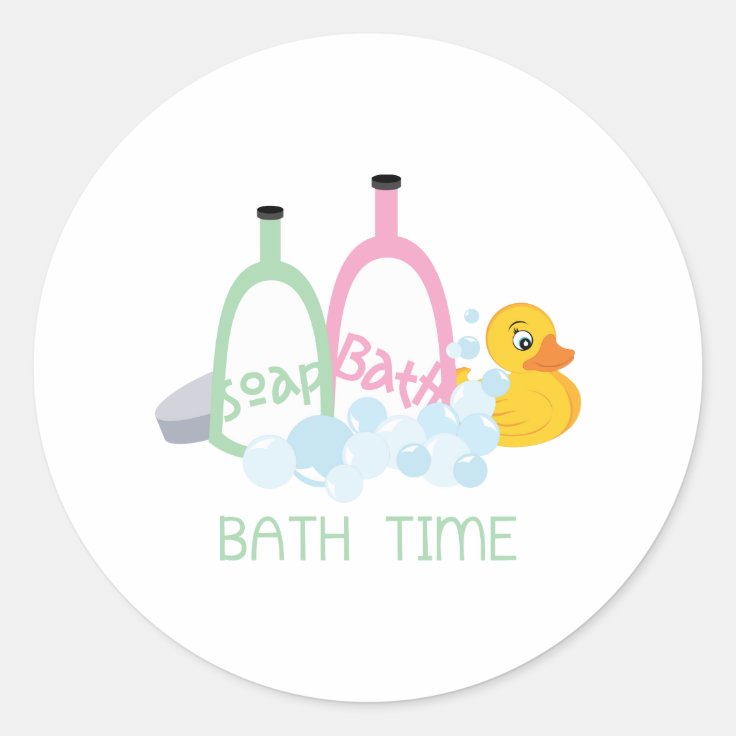 Bath Time Classic Round Sticker | Zazzle