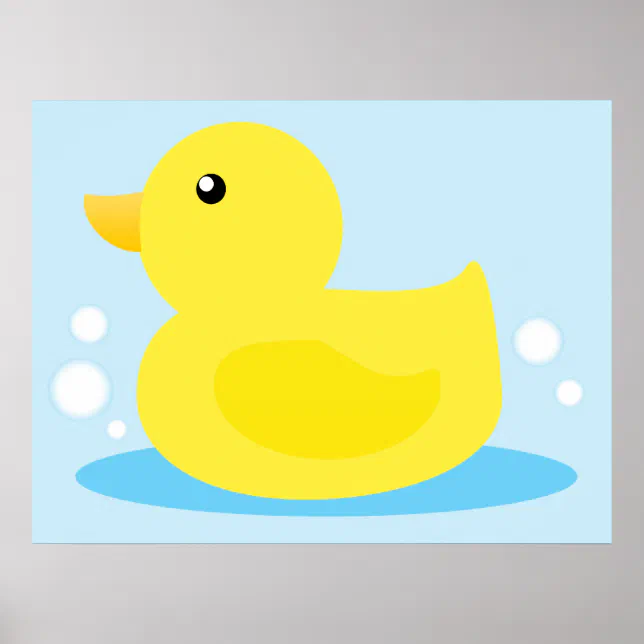 Bath Time Yellow Duck Poster | Zazzle