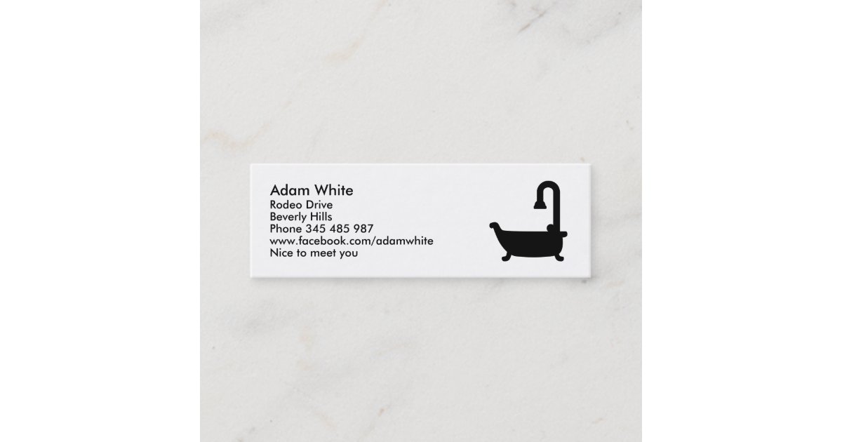 Bath tub shower mini business card | Zazzle