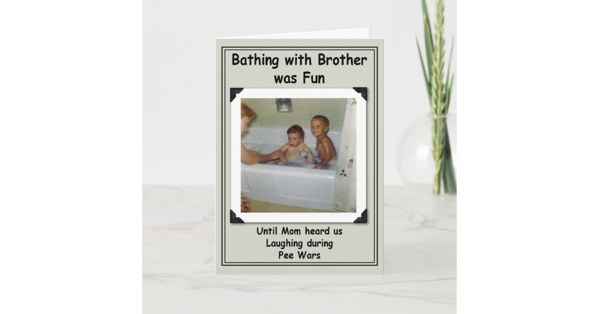 Bathing Brothers Birthday Card | Zazzle