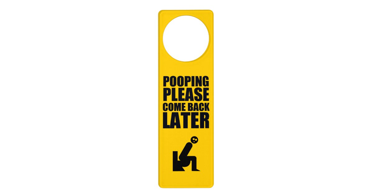 Bathroom Door Hanger Warning | Zazzle