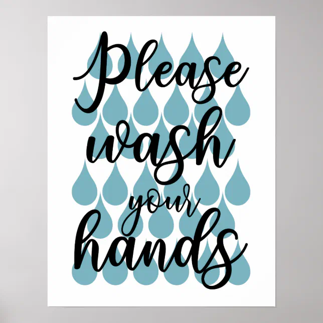 Bathroom poster, Please wash your hands Poster | Zazzle