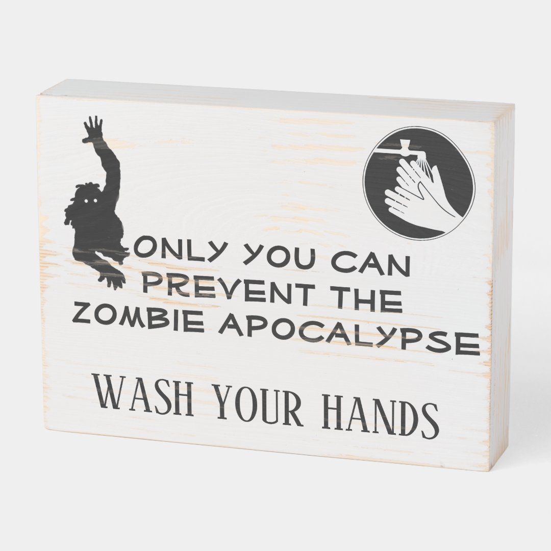 Bathroom Restaurant Business Home Funny Wash Hands Wooden Box Sign | Zazzle