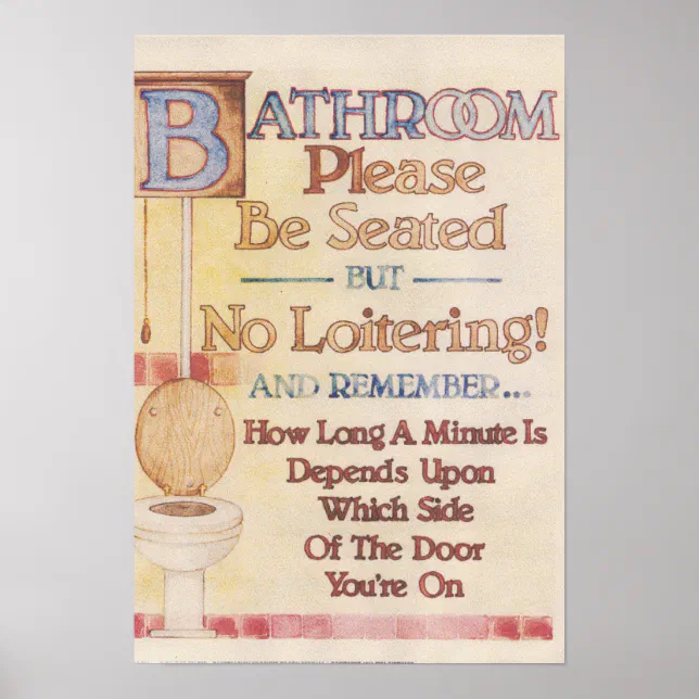 Bathroom Rules Poster | Zazzle
