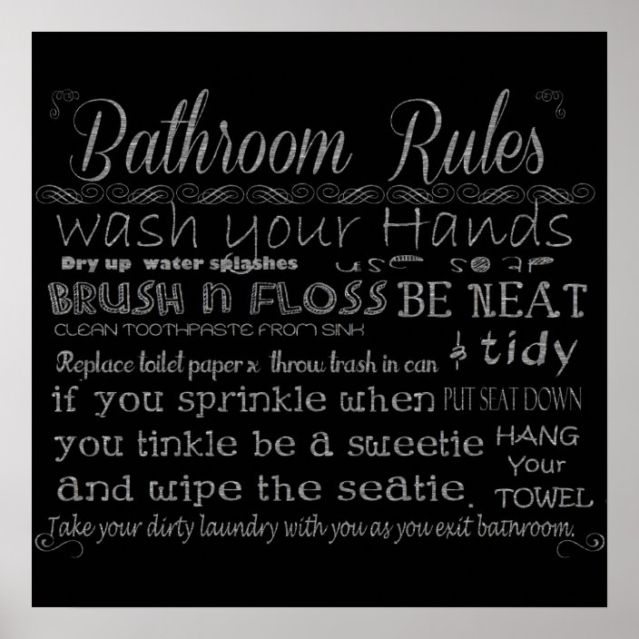 Bathroom Rules Poster | Zazzle