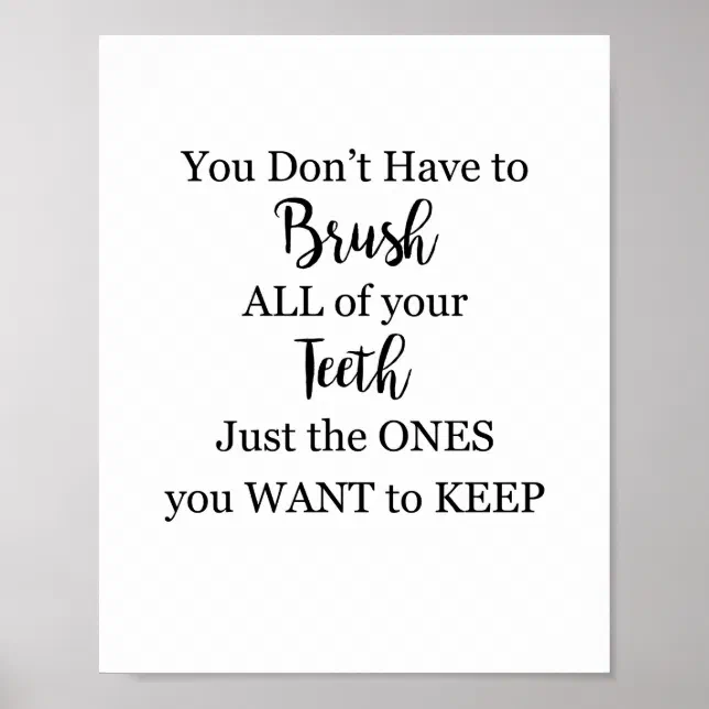 Bathroom Sign Brush your Teeth | Zazzle