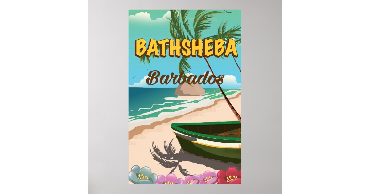 Bathsheba Beach Barbados vacation poster | Zazzle