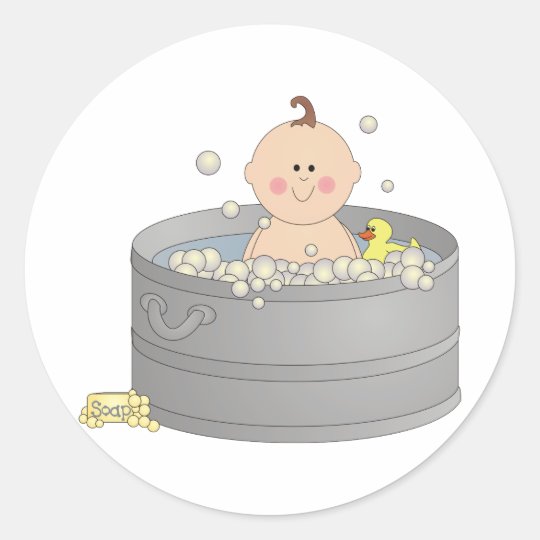 Bathtime Baby Sticker | Zazzle.com