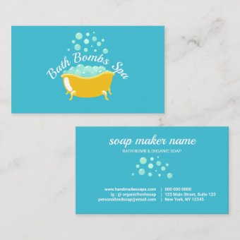 Bathtub Soap Bubbles Shampoo Business Card | Zazzle