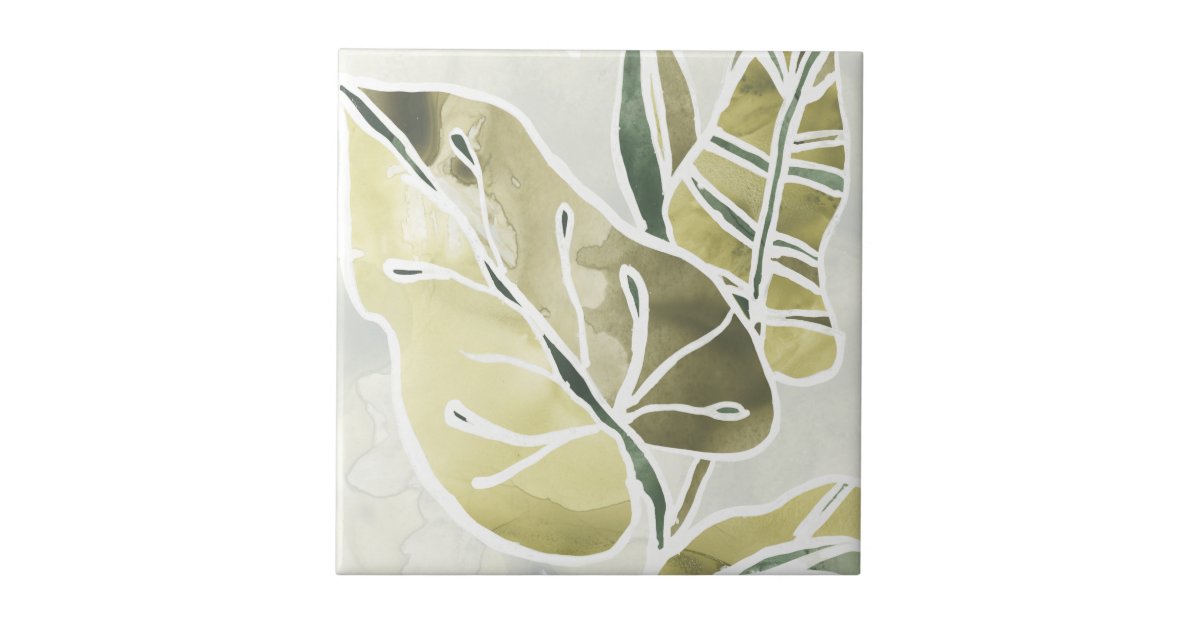 Batik Leaves Ceramic Tile | Zazzle