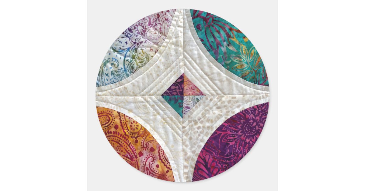 Batik Quilt Sticker | Zazzle