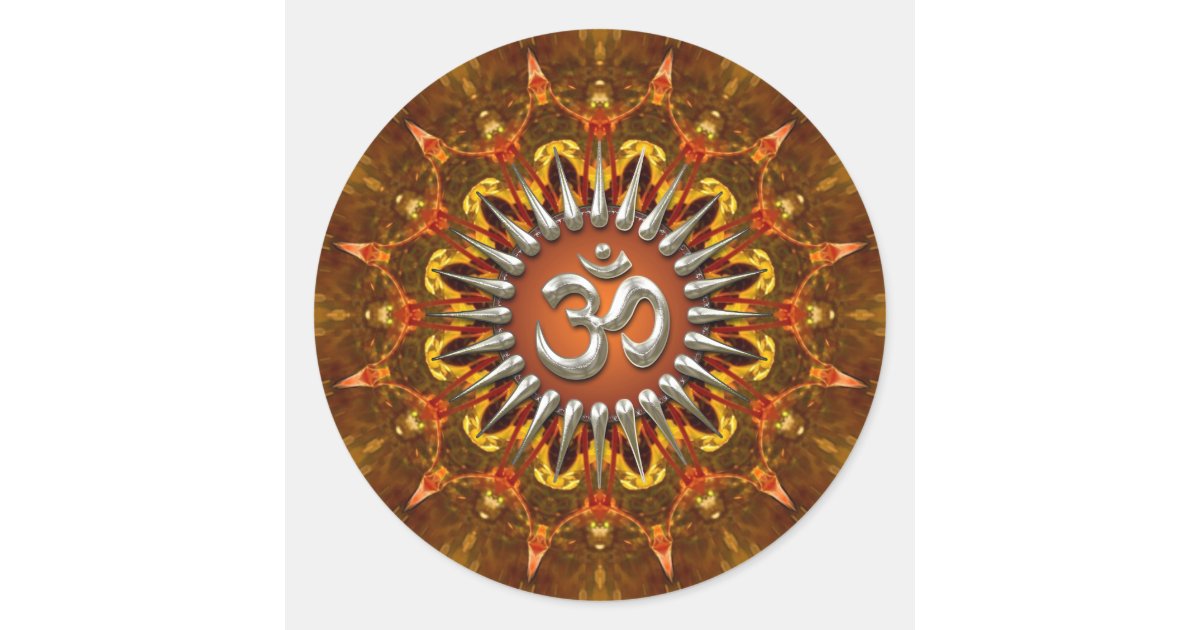 Batik Sun Om (Aum) Symbol Sticker | Zazzle