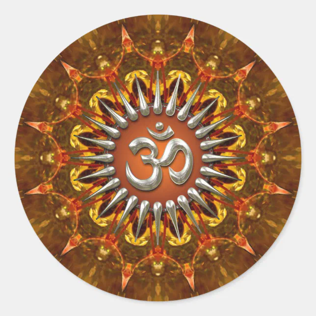 Batik Sun Om (Aum) Symbol Sticker | Zazzle