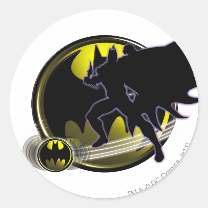Batman and Circle Logo Classic Round Sticker | Zazzle.com