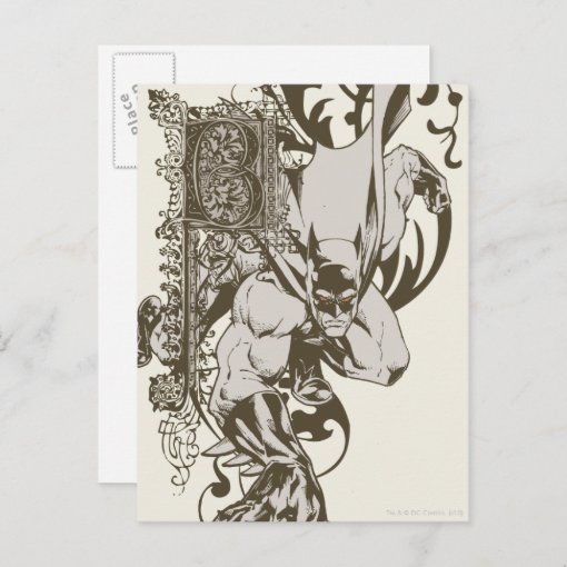 Batman and Decorated Letter B Postcard | Zazzle