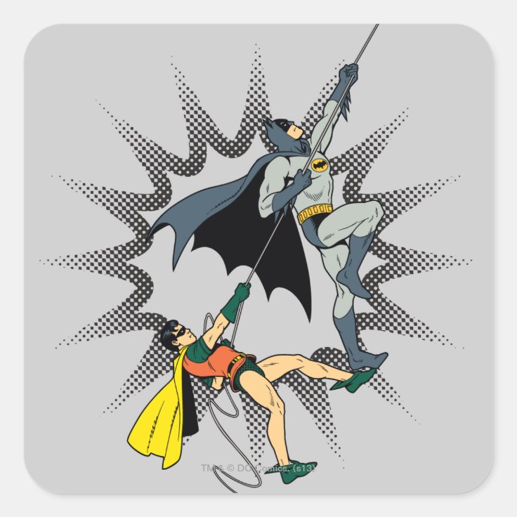 Batman And Robin Climb Square Sticker | Zazzle