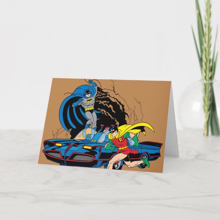Batman And Robin In Batcave Card | Zazzle