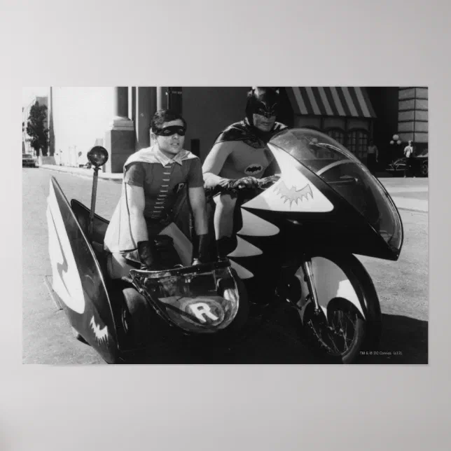 Batman and Robin in Batcycle Poster | Zazzle