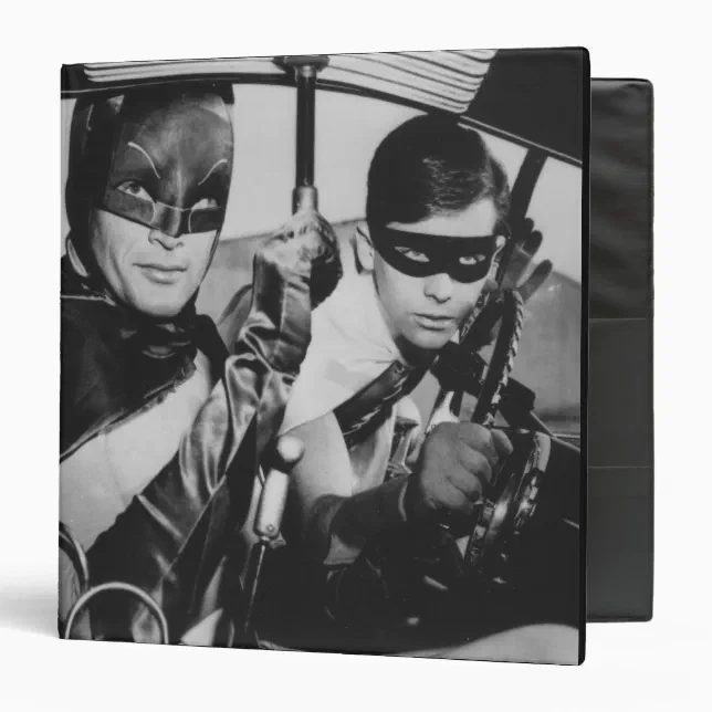Batman and Robin In Batmobile 3 Ring Binder | Zazzle