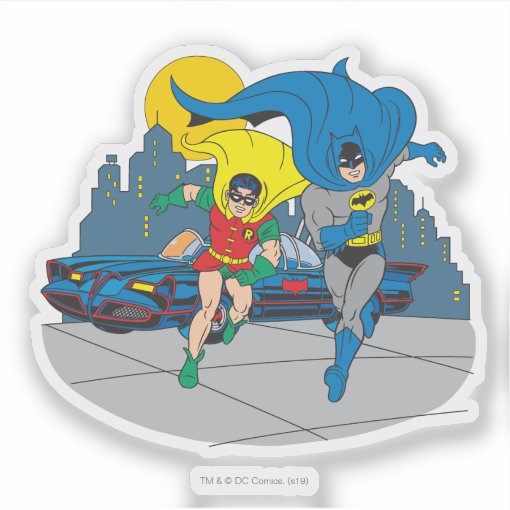 Batman And Robin Running Sticker | Zazzle
