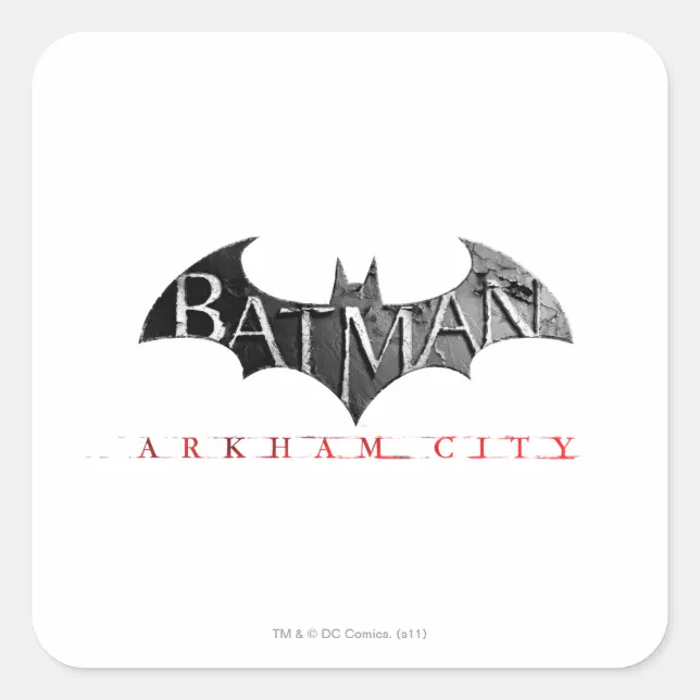 Batman Arkham City Logo Square Sticker | Zazzle