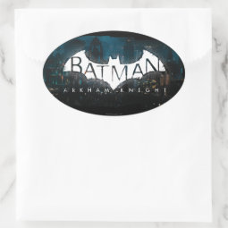 Batman Arkham Knight Gotham Logo Oval Sticker | Zazzle