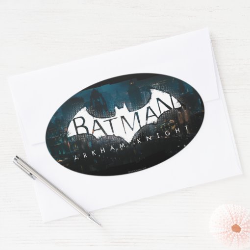 Batman Arkham Knight Gotham Logo Oval Sticker | Zazzle