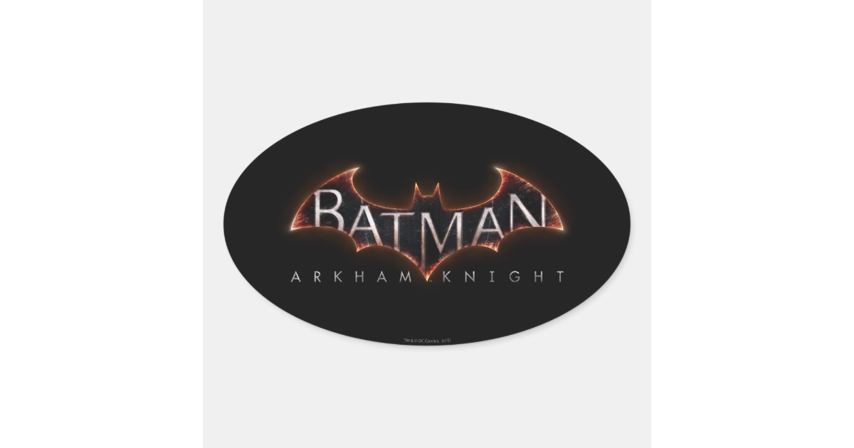 Batman Arkham Knight Logo Oval Sticker | Zazzle