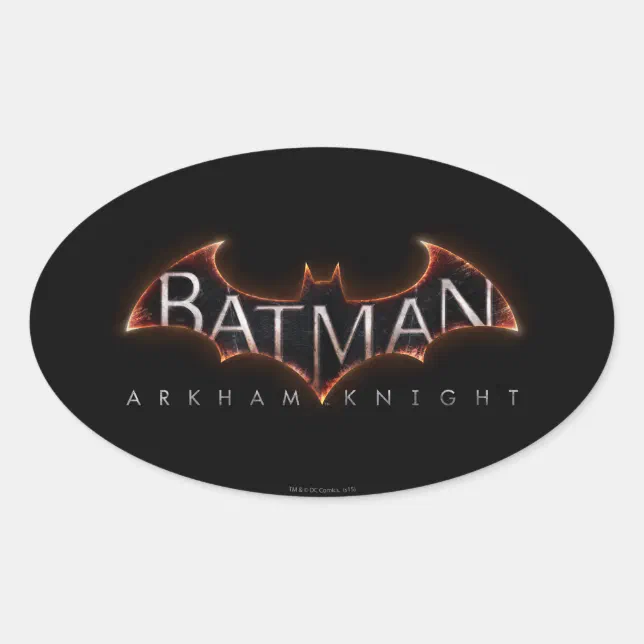 Batman Arkham Knight Logo Oval Sticker | Zazzle