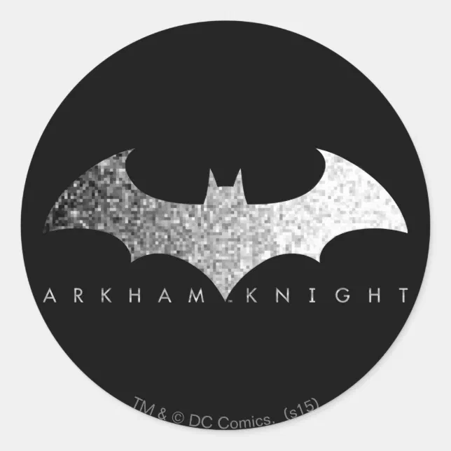 Batman Arkham Knight Pixel Logo Classic Round Sticker | Zazzle