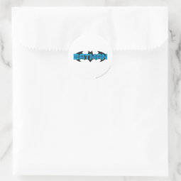 Batman | Blue Name Logo Classic Round Sticker | Zazzle