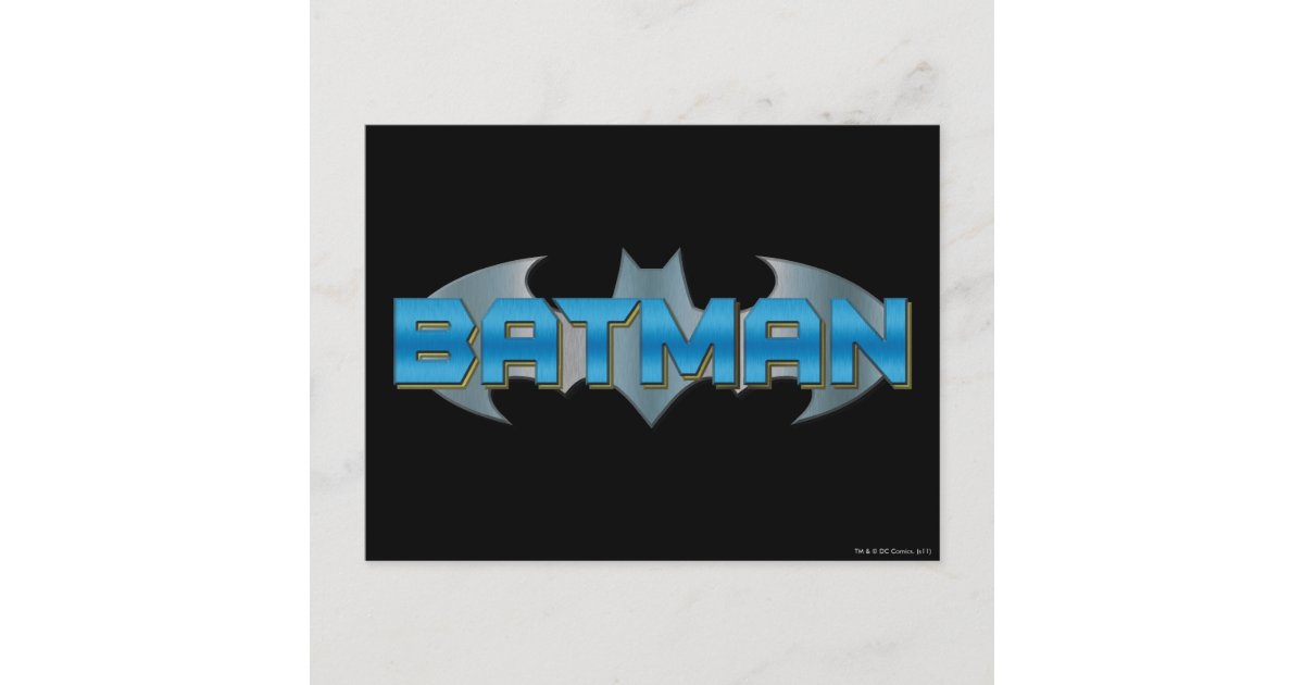 Batman | Blue Name Logo Postcard | Zazzle