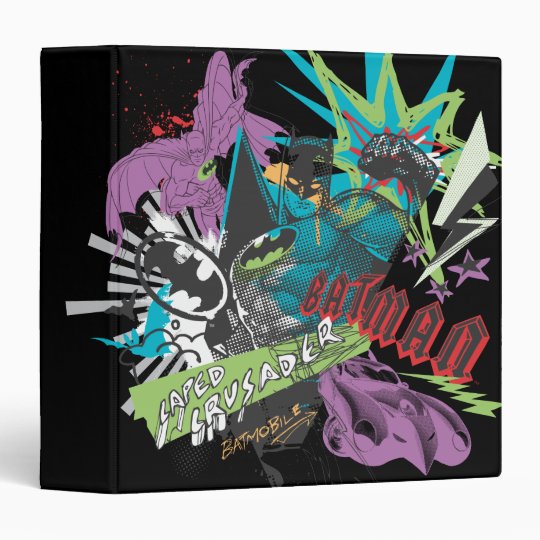 Batman Caped Crusader Neon Collage Binder | Zazzle.com