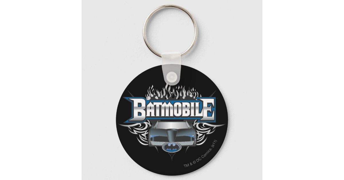 Batman Car and Flames Keychain | Zazzle