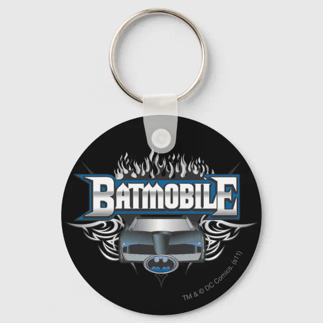 Batman Car and Flames Keychain | Zazzle