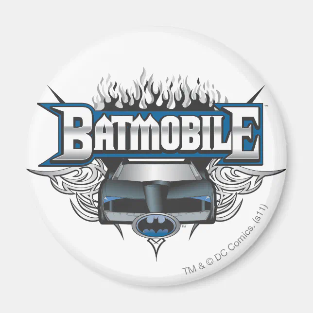 Batman Car and Flames Magnet | Zazzle