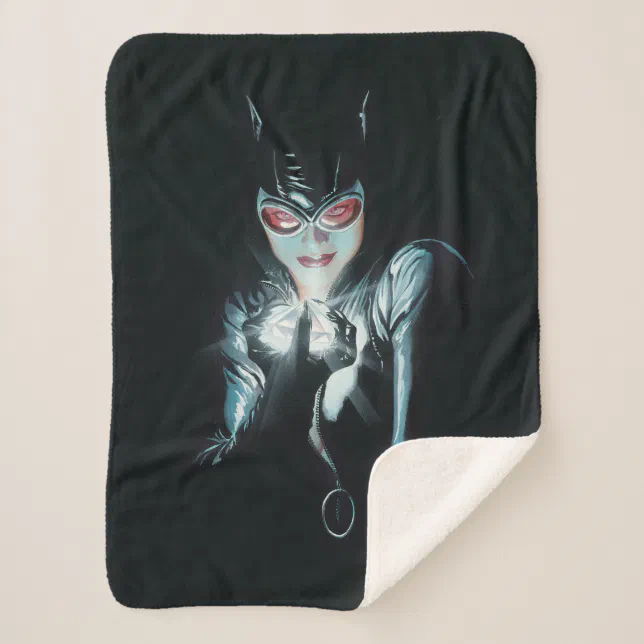 Batman Catwoman Faces of Evil Cover Illustration Sherpa Blanket | Zazzle