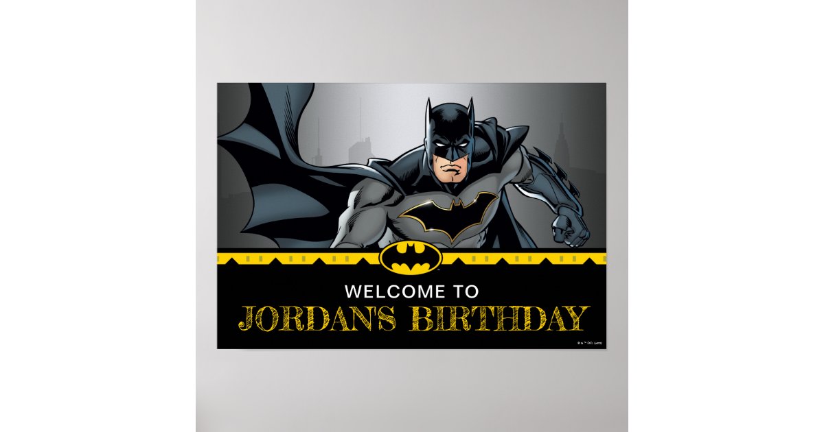 Batman | Chalkboard Happy Birthday Welcome Poster | Zazzle