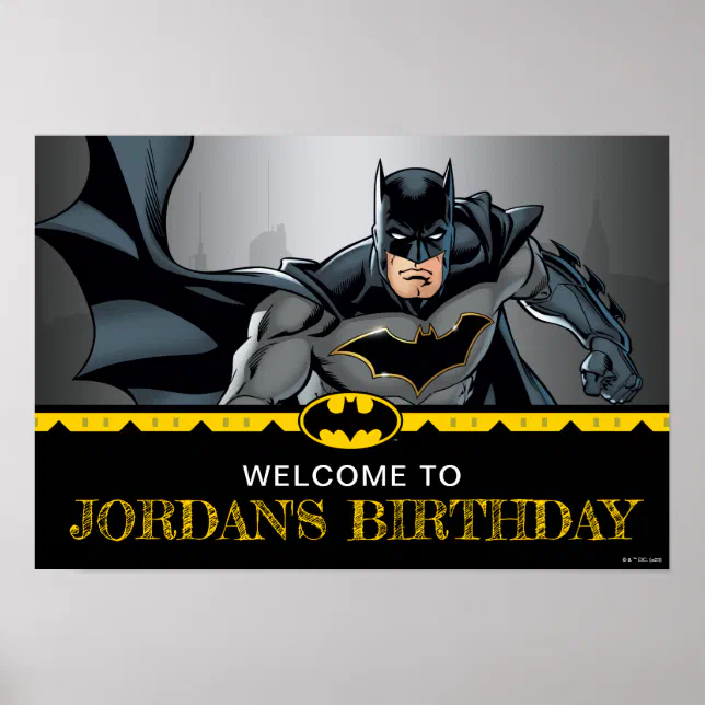 Batman | Chalkboard Happy Birthday Welcome Poster | Zazzle