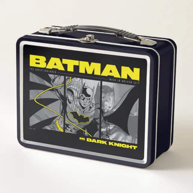 Batman Comic Tri-Panel Graphic Metal Lunch Box | Zazzle