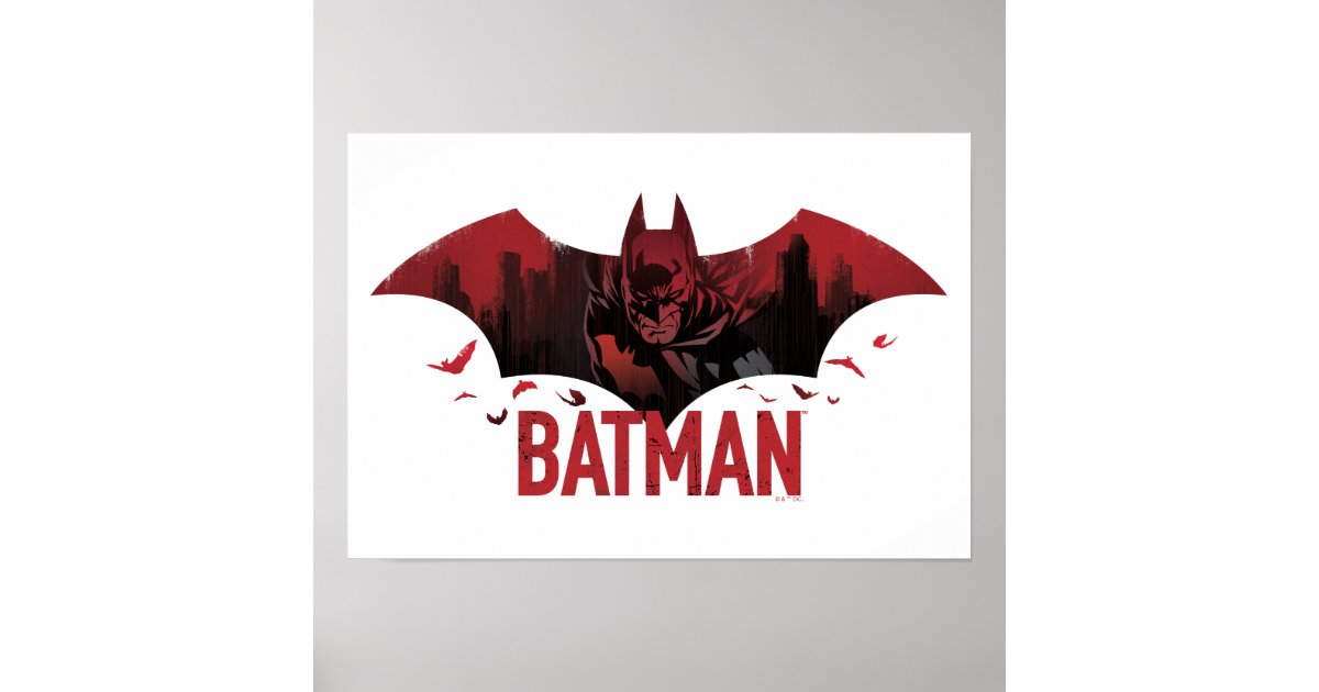 Batman Crimson Gotham Icon Poster | Zazzle