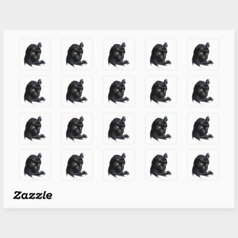 Batman Crouching Square Sticker | Zazzle