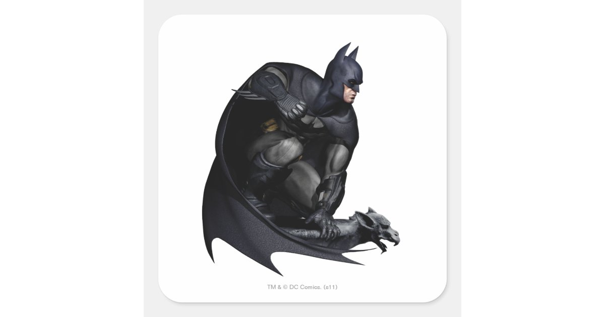 Batman Crouching Square Sticker | Zazzle