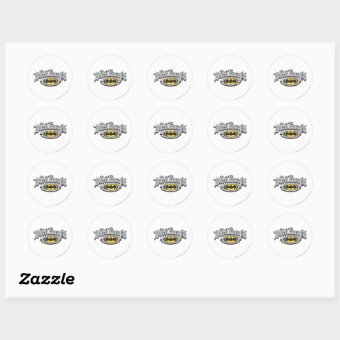 Batman Dark Knight | Name and Oval Logo Classic Round Sticker | Zazzle