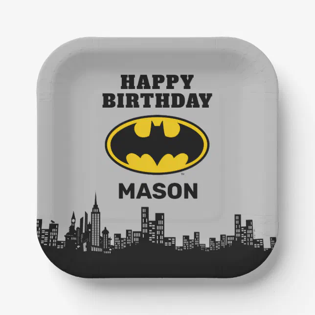 Batman - Gotham City | Birthday Paper Plates | Zazzle