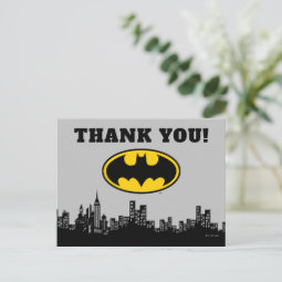 Batman Gotham City Birthday Thank You Card | Zazzle