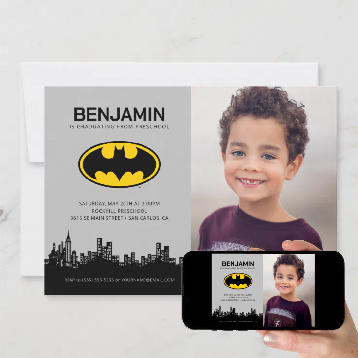 Batman - Gotham City | Preschool Graduation Invitation | Zazzle