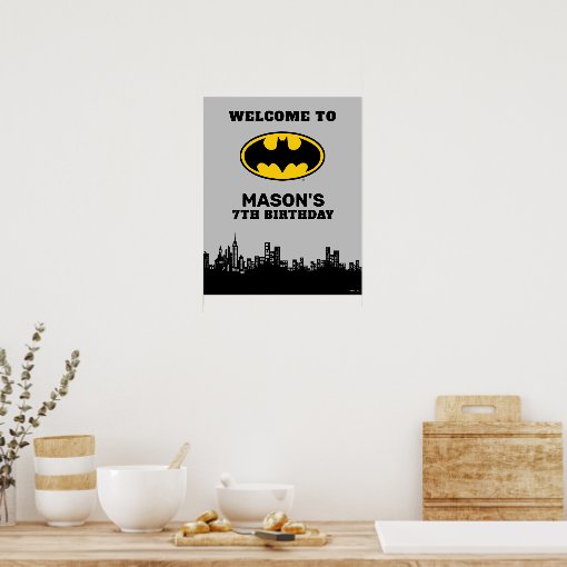 Batman - Gotham City | Super Hero Birthday Sign | Zazzle