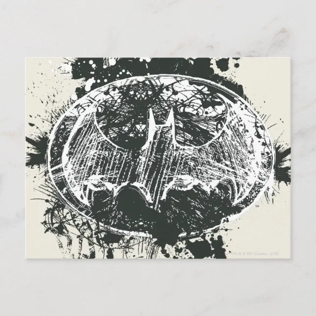 Batman Grunge Splatter Sketch Postcard | Zazzle